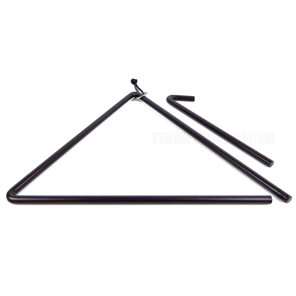 Triangular Metal Hanging Dinner Bell Rustic Country Western Decor 13 ...