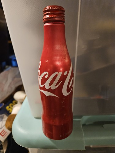 2007 Red Coca Cola 8.5oz Aluminium Bottle. Never Opened NEW (expired ...