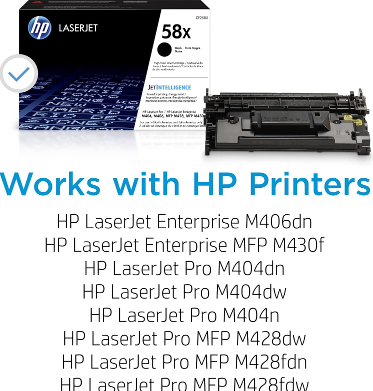 HP 58X High Yield Black LaserJet Toner Cartridge CF258X – New - Sealed ...