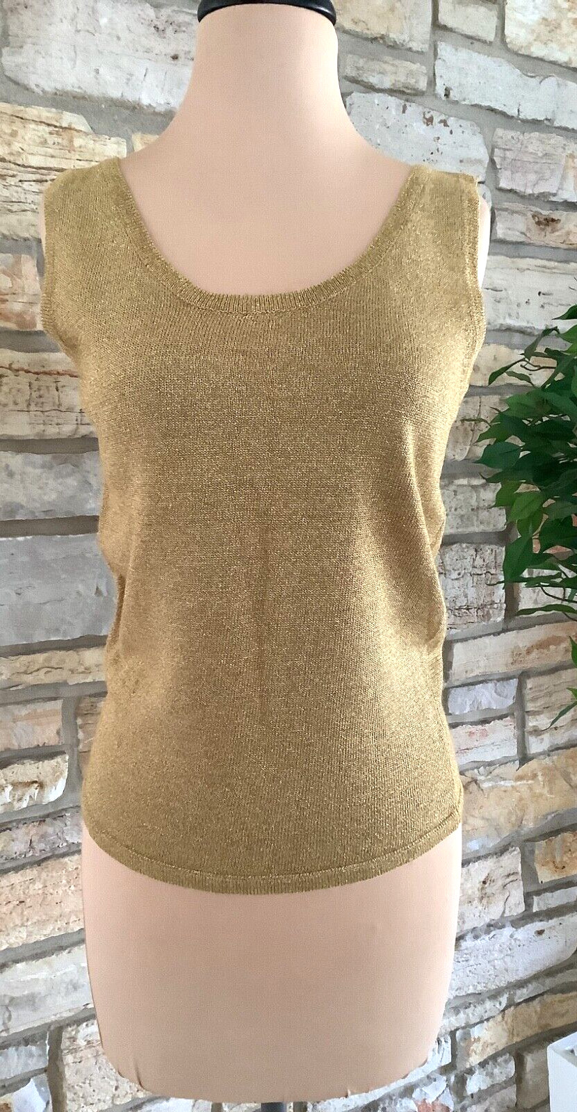 Vintage Michelle Stuart STUDIO Gold Metallic Stretch … - Gem