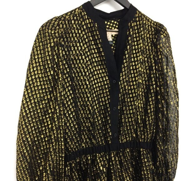 Mango Moments Black Metallic Gold Tunic/Dress - Gem