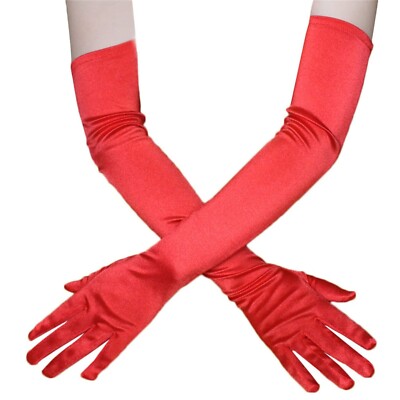 Satin Opera GLOVES Long Evening Party Fancy Flapper Costume ULTRA FEMME ...