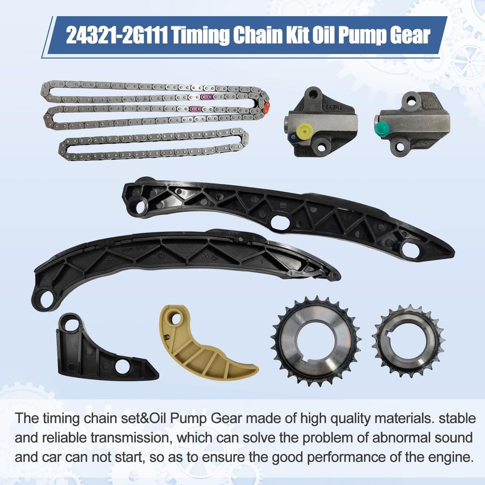 Timing Chain Kit For 11-14 Hyundai Kia Sonata Optima 2.4L G4KH G4KC ...