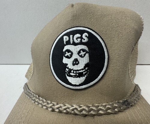 COBRA PIGS SKULL LOGO ADJUSTABLE SNAPBACK TRUCKER/MESH HAT/CAP, TAN ...