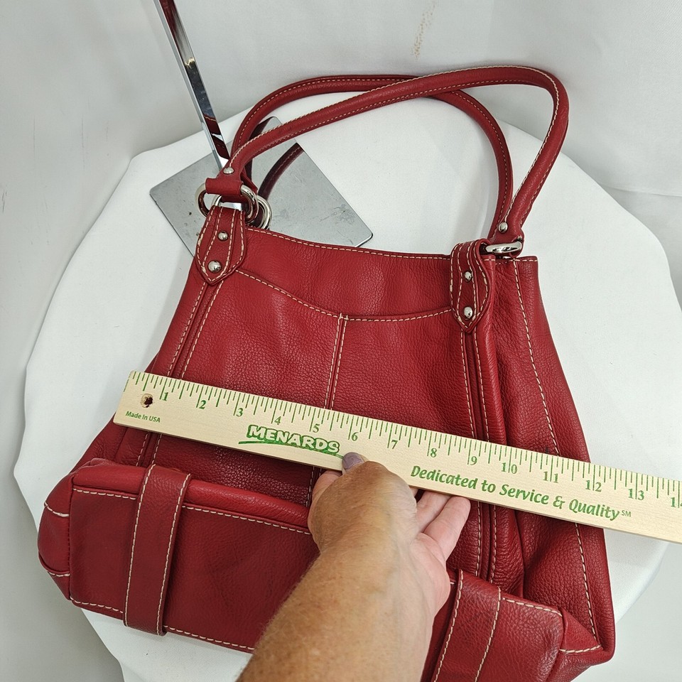 Sophia Caperelli Red Leather Shoulder Bag Purse Handbag | eBay