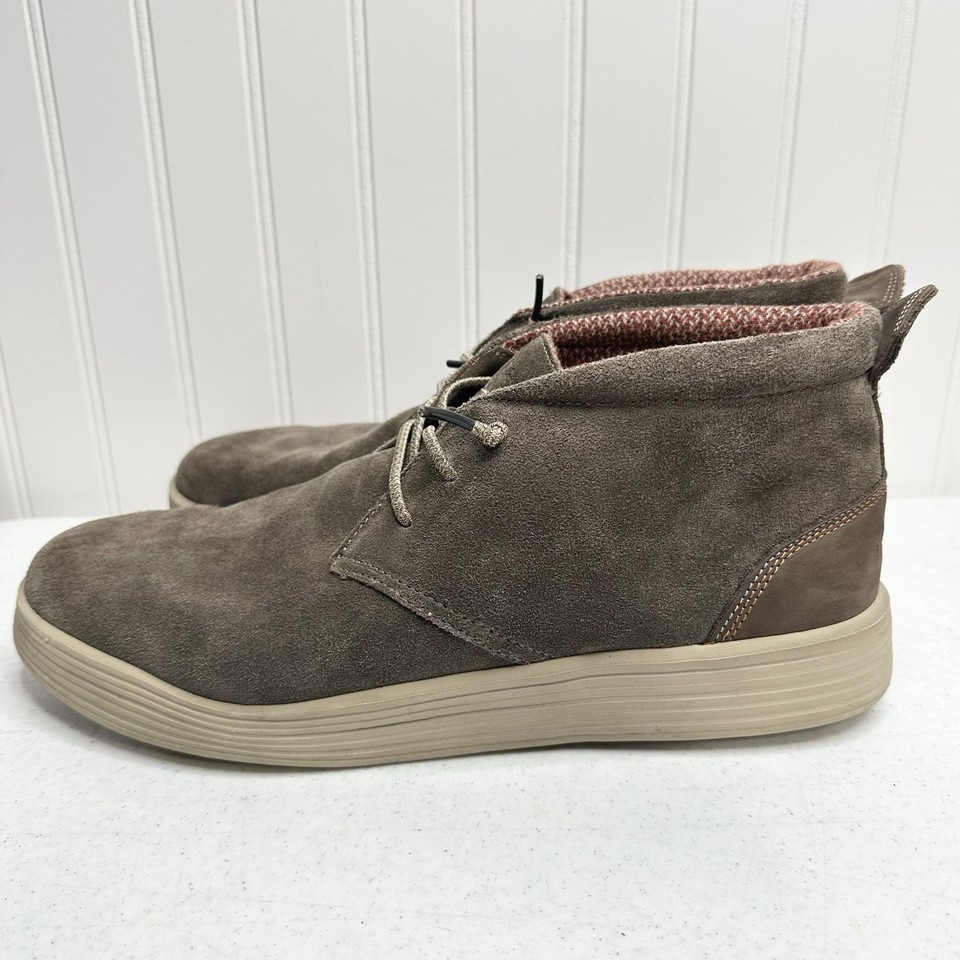 Hey Dude Shoes Mens 13 Jo Suede Shadow Grey Taupe High Top Sneaker Boot ...