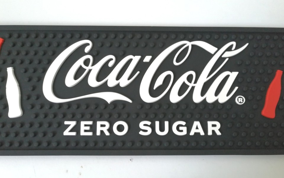Coca-Cola Bar Runner Drip Mat Rubber Coca-Cola Zero Sugar Black Rubber ...