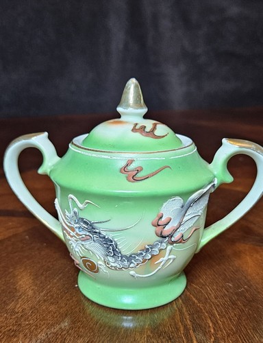 Dragonware Tea Set Green Hand Painted Moriage Vintage Japanese 15 piece ...