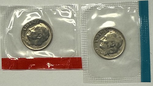 1970 P&D Roosevelt Dime Set from Mint Set in Mint Cello with Free ...