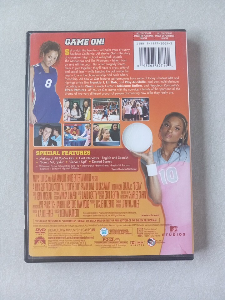 All You've Got - DVD 2006 Ciara Adrienne Bailon Good Condition ...