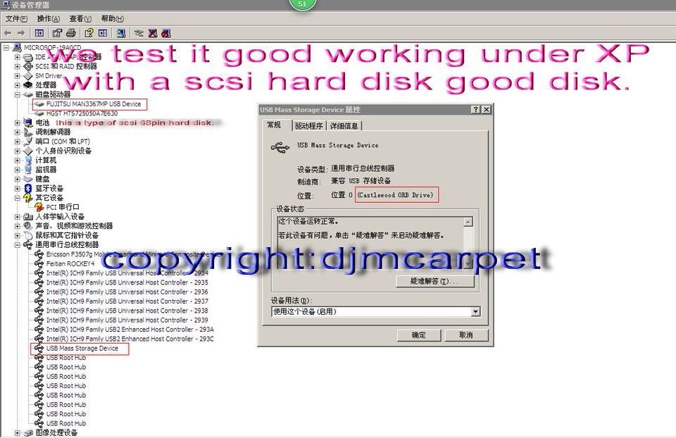 CASTLEWOOD USB to SCSI adapter USB SCSI cable for scsi 50 68 pin hard ...