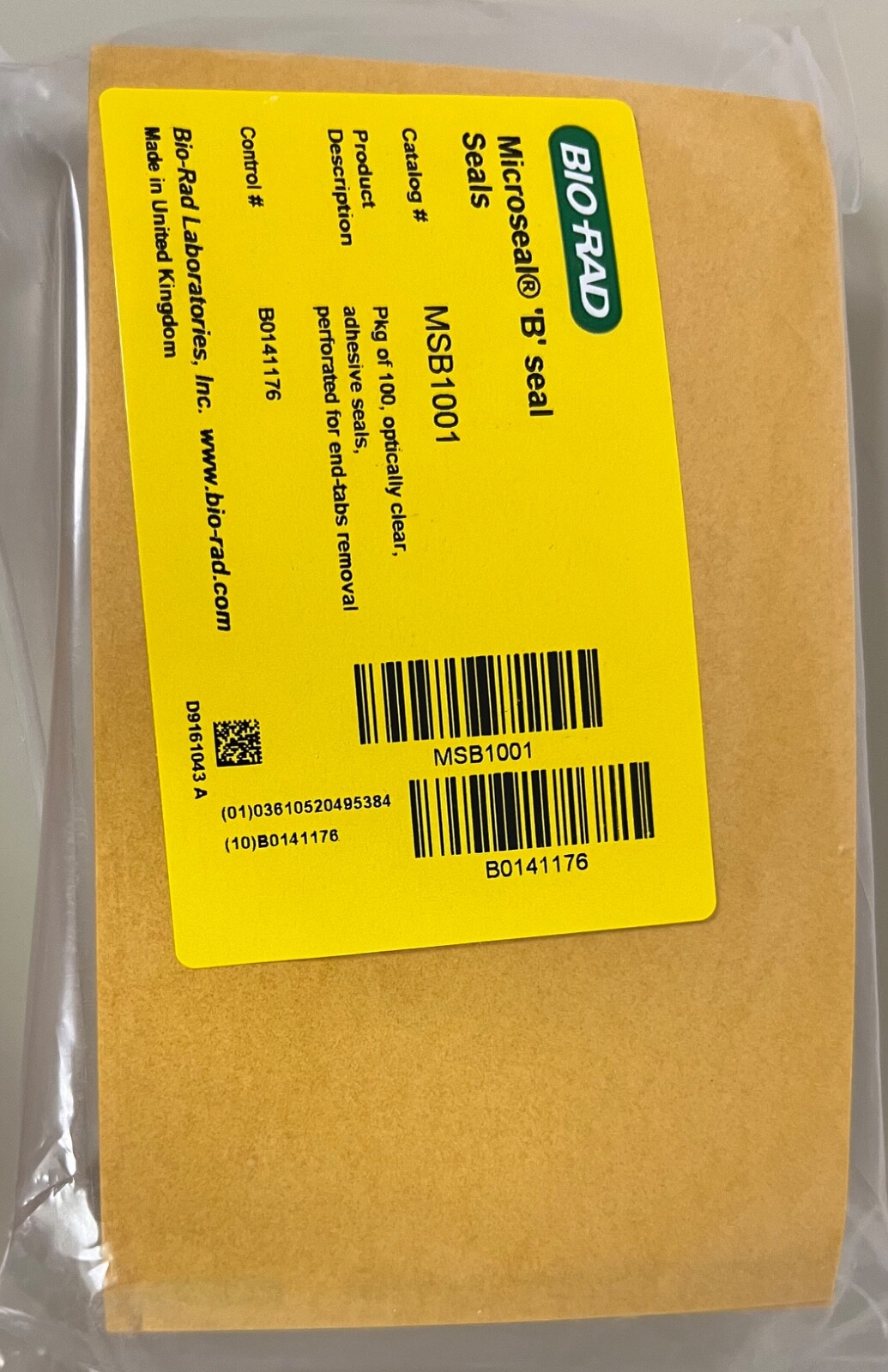 Bio-Rad MSB1001 Microseal B Seal Seals - 100/pack for sale online | eBay