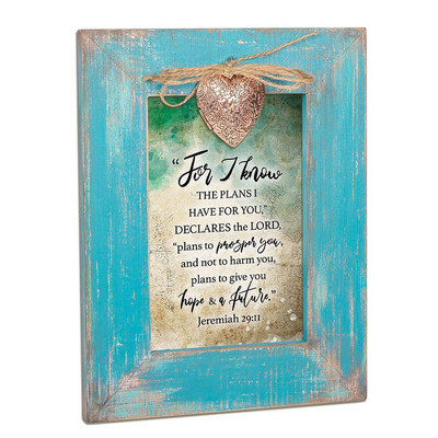 For I Know Teal Distressed Photo Frame | eBay