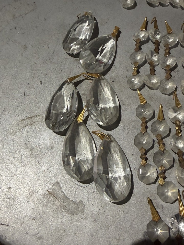Vintage LOT 200+ pieces Crystal Chandelier Glass Prisms | eBay