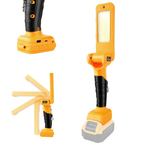 For DEWALT 20V LED Work Light Rechargeable Flashlight Pivoting Head ...