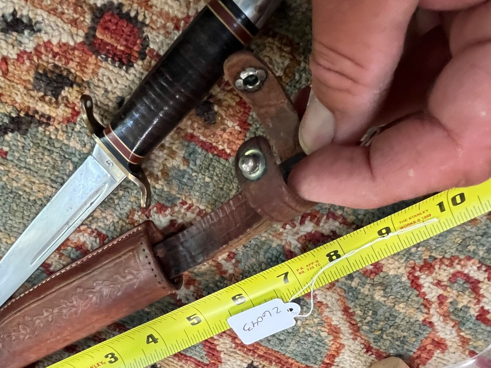 Vintage WESTERN L 77 U.S.A. Sheath Fixed Blade Knife Boul. CO USA ...