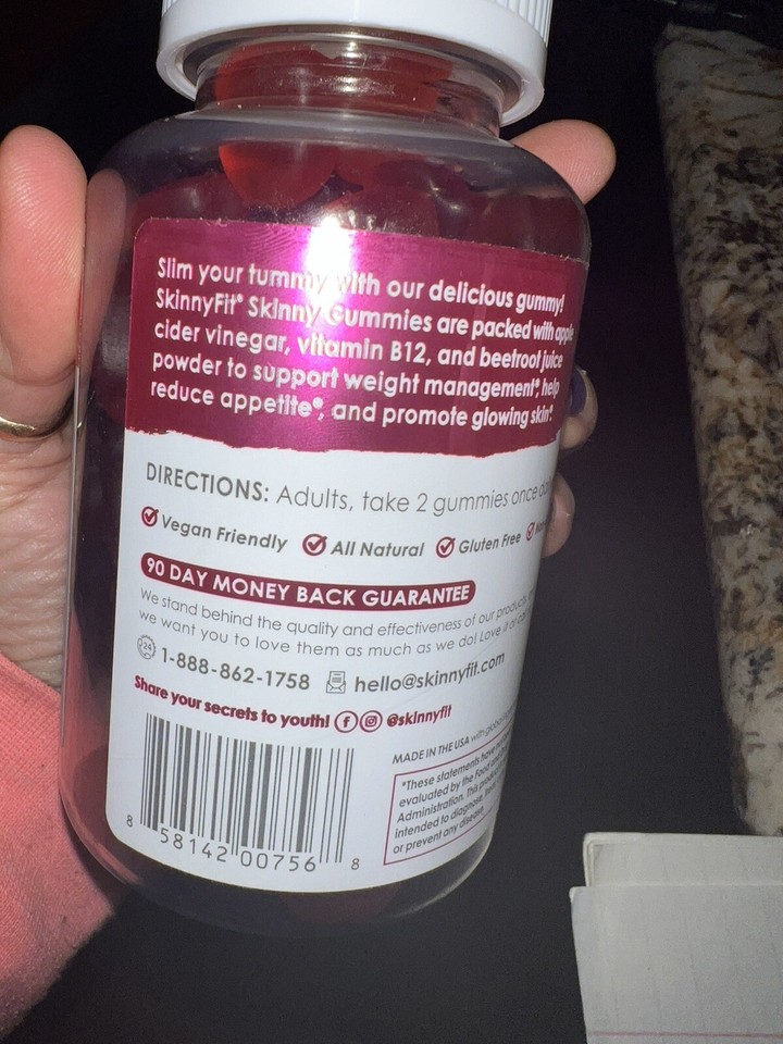 Skinny Fit Skinny Gummies Apple Cider Vinegar Tropical Berry Same Day ...