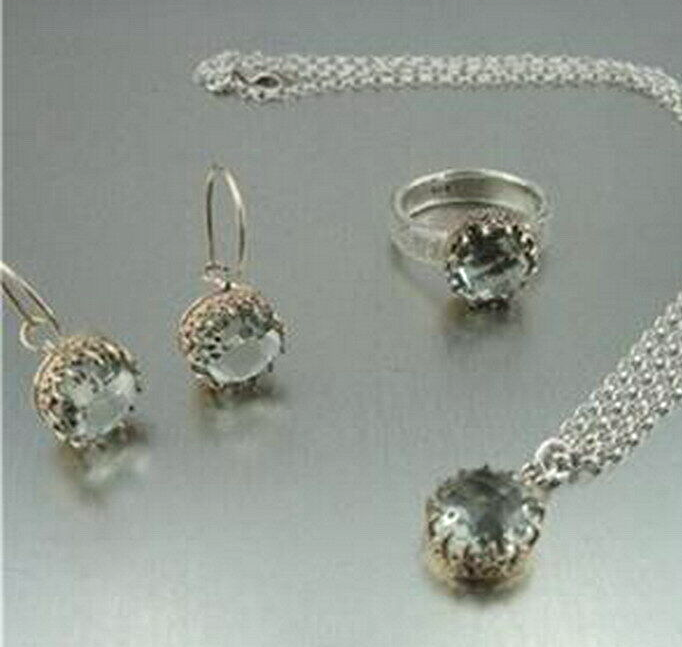 Earrings ring pendant set Green Amethyst Filigree Hadar Designers (I ...