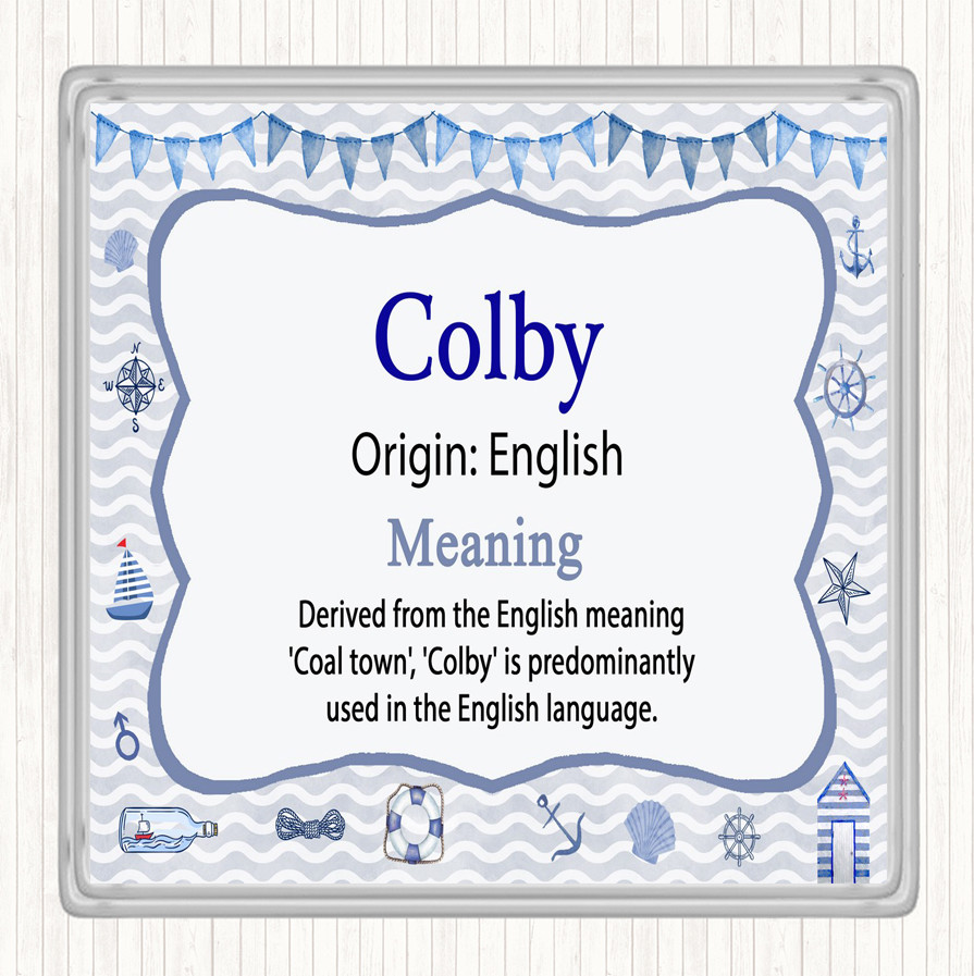 Colby Name Meaning Drinks Mat Coaster Nautical | eBay