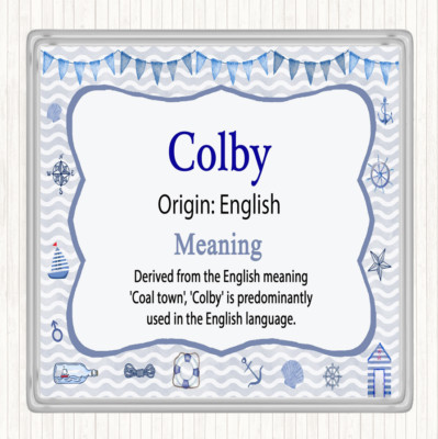 Colby Name Meaning Drinks Mat Coaster Nautical | eBay