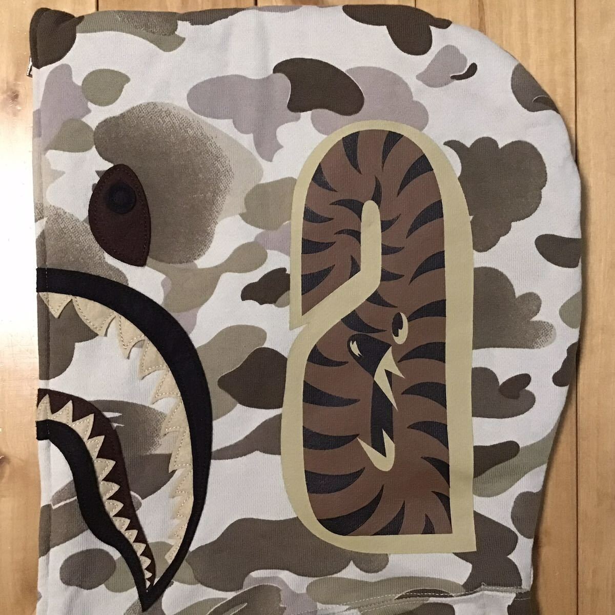 2012 BAPE Gradation camo shark full zip hoodie Beige A 2012 BAPE Gradation camo shark full zip hoodie Beige A