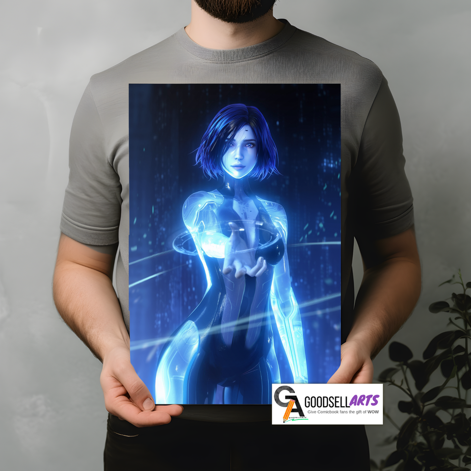 Cortana Halo Poster | Cortana Halo art print | Halo wall art | Video ...