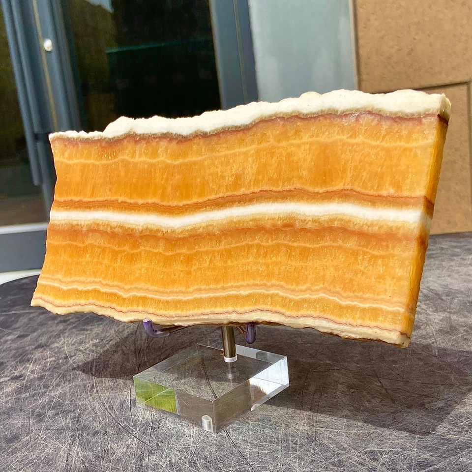 1.47LB Rare Golden Calcite Slice - Spiritual Healing Stone - Unique ...