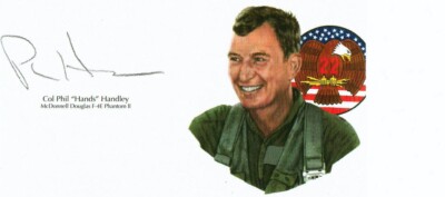 Phil Handley Hand Signed Cut Signature GOE Litho Vietnam F-4E Phantom ...