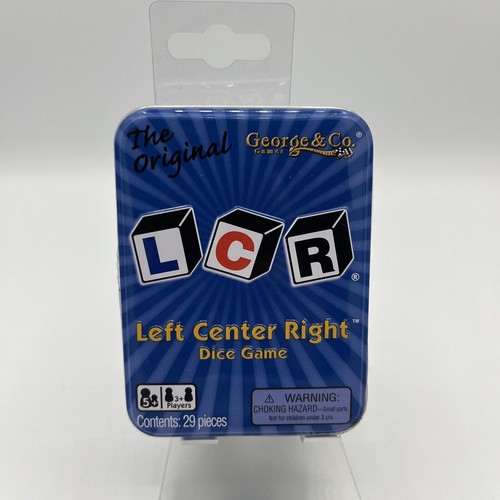 LCR Left Center Right Dice Game Blue Tin Can Travel Size New Free Ship ...