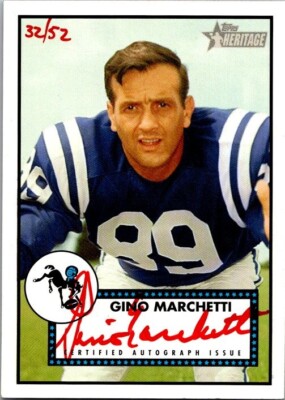 2006 Topps Heritage GINO MARCHETTI RED INK AUTO Baltimore Colts 32/52 ...