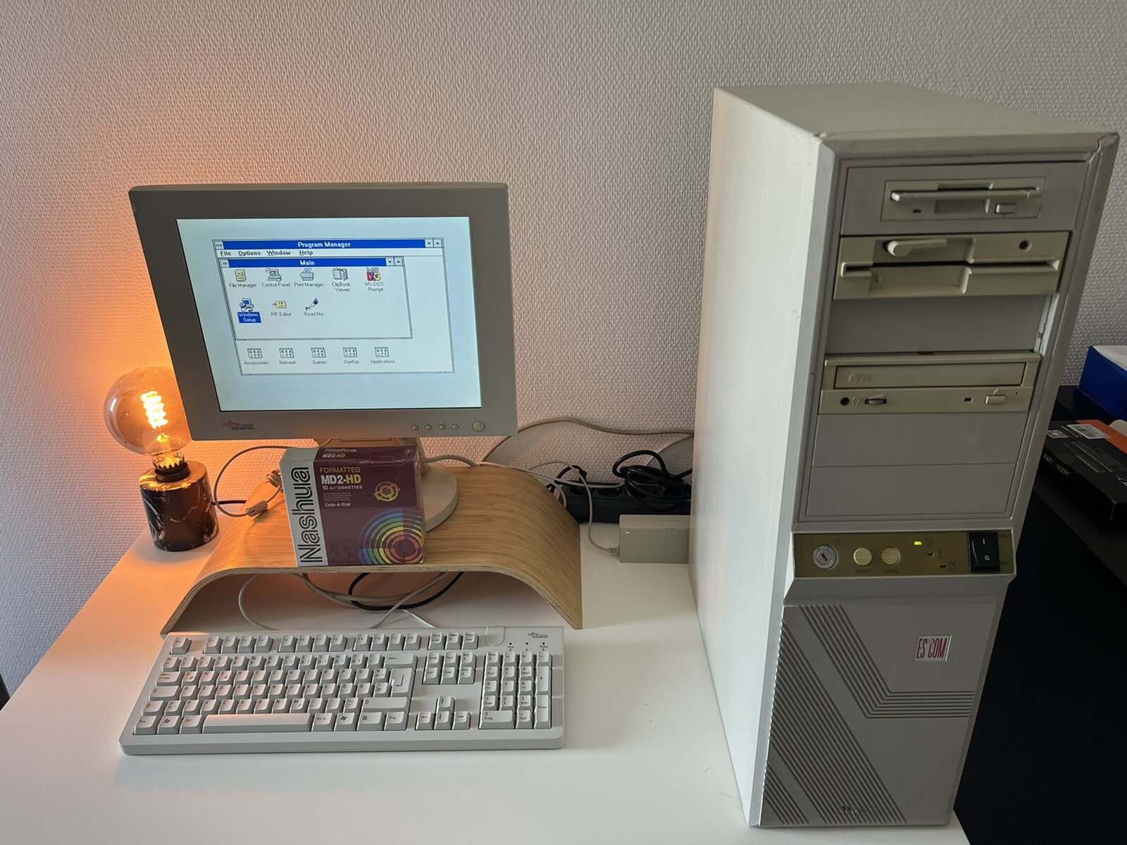 RETRO AMD ESCOM 386 DX/SX Floppy 5.25 3.5 HDD 500MB CDROM Sound & ports ...