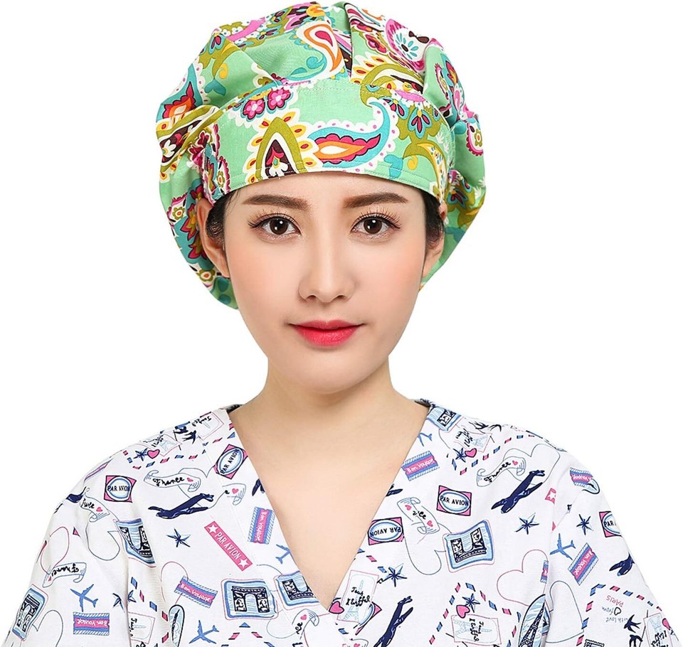 2 Pack Women's Adjustable Cotton Bouffant Working Cap, Large, Set 31 | eBay