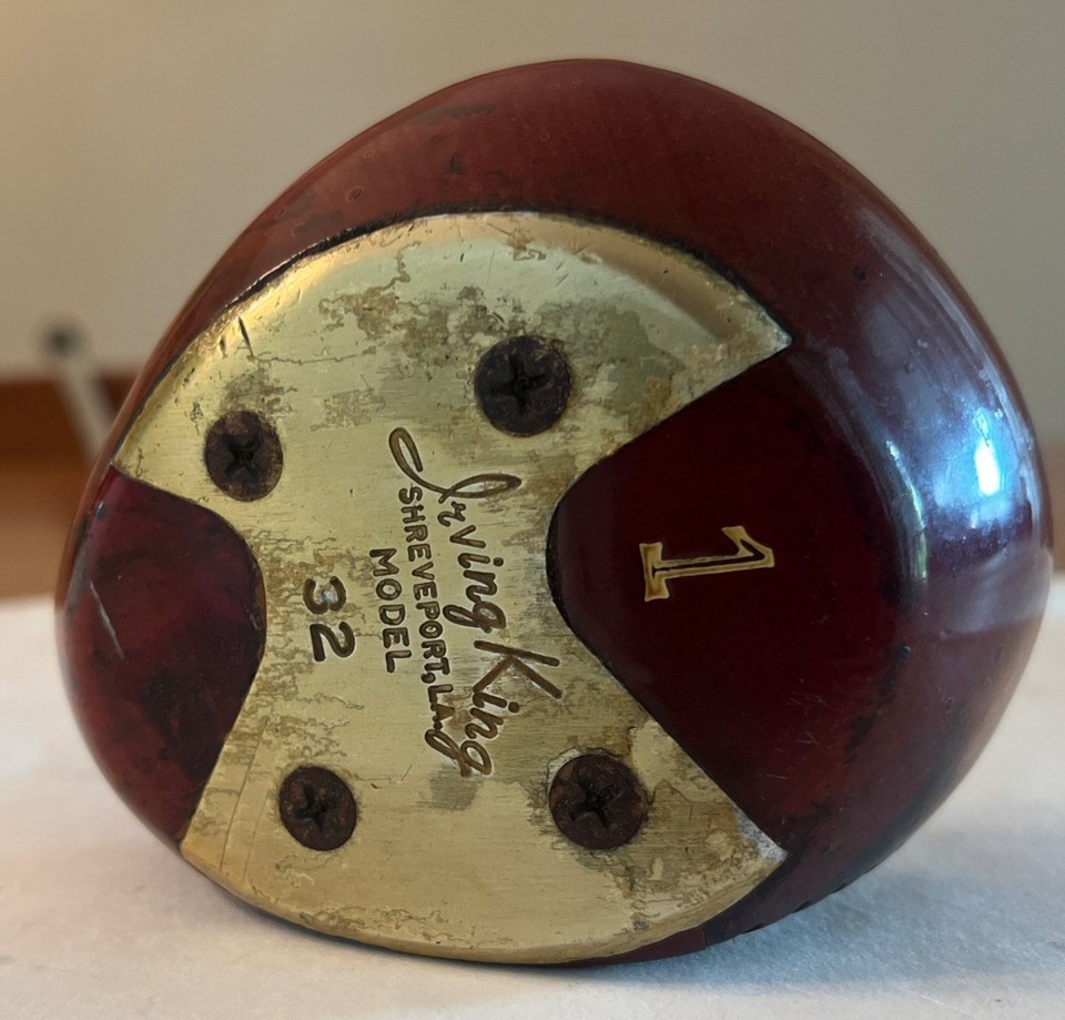Vintage Irving King Model 32 Persimmon Driver 1 RH S-flex Shreveport LA ...