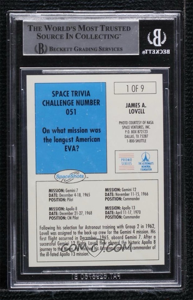 1990 Space Shots Promo Set #1 Jim Lovell BAS BGS Authentic AUTO SIGNED ...