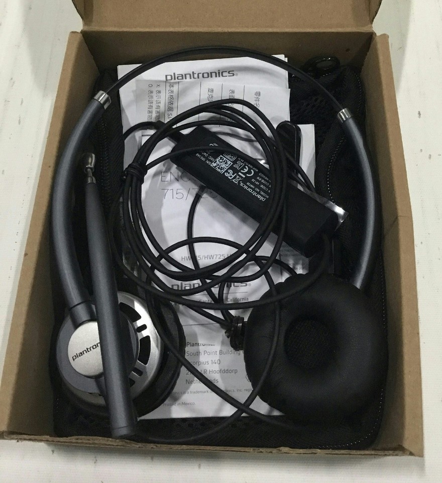 *Plantronics Encore Pro 725 USB HW725 USB Headset w/ Case 203478-01 ...