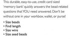 Bead Reference Card, 1 Oracle Wallet Beading Card for Bead Charts ...