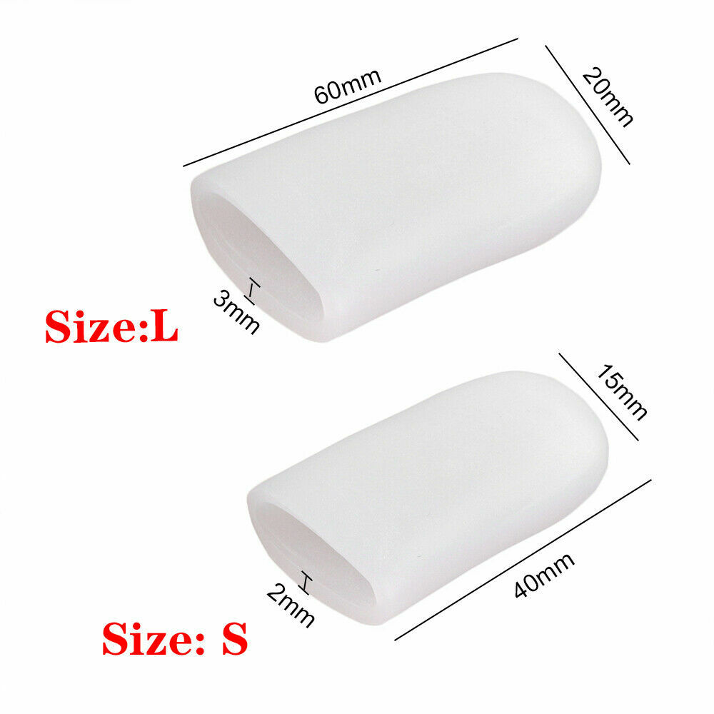 Silicone Toe Sleeve Gel Toe Cap Cover Protector Finger Tube Corn Pain ...