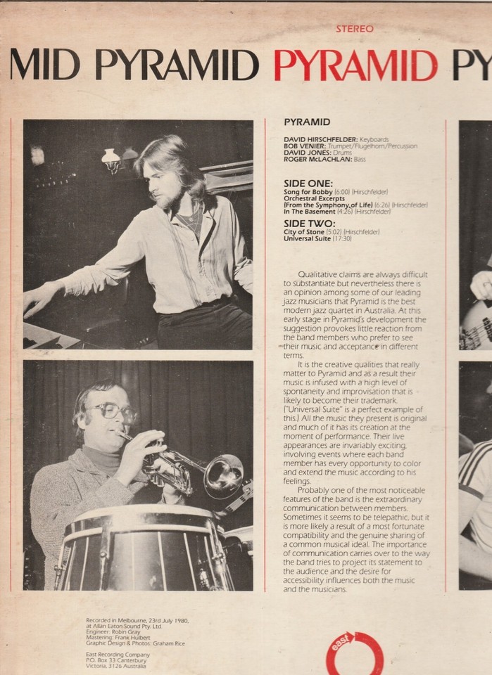 PYRAMID LP: SONG FOR BOBBY +4 AUSSIE EAST EAS 081 COVER = EX+ VINYL ...