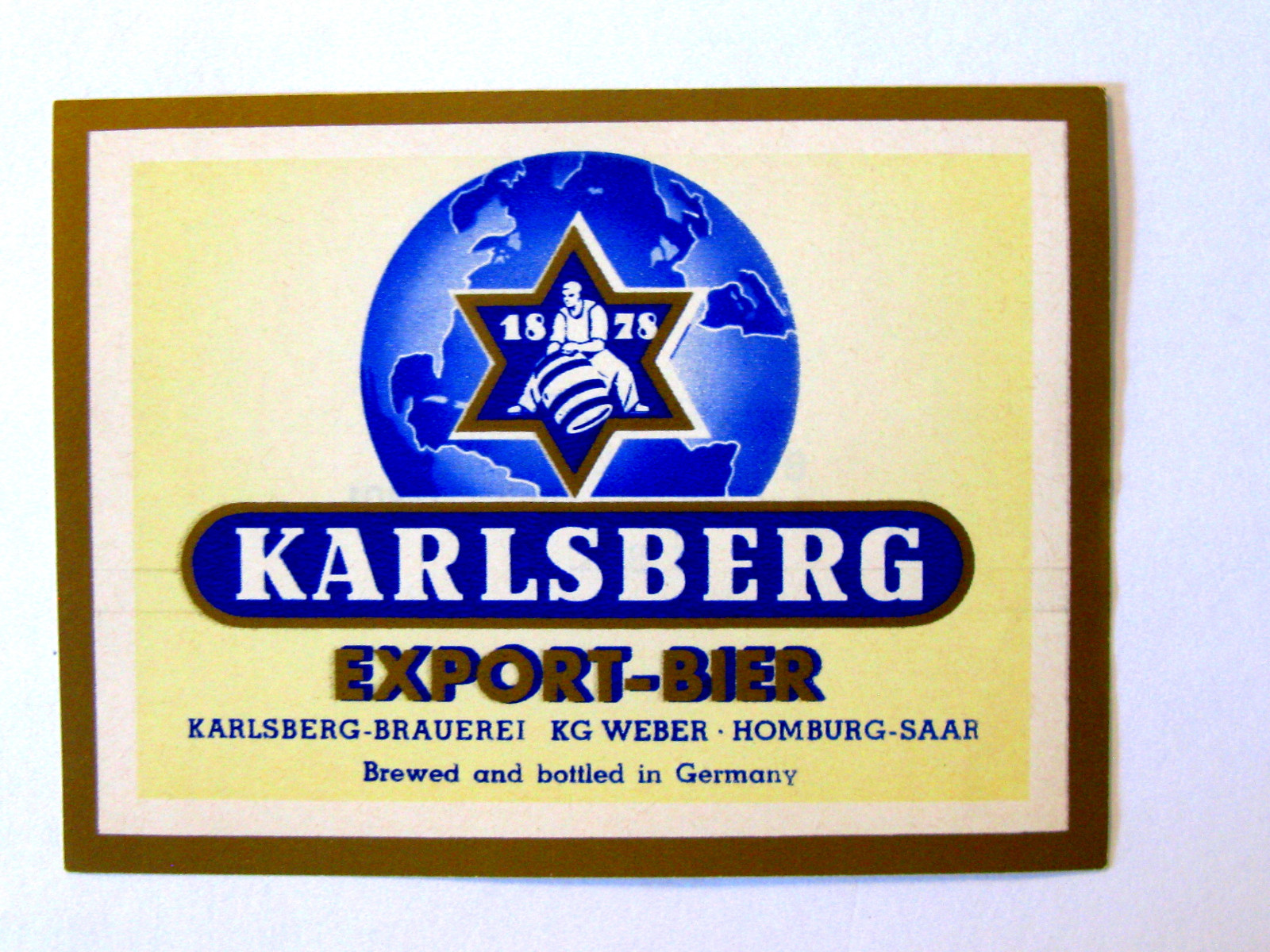 Karlsberg Brauerei KARLSBERG EXPORT-BIER beer label GERMANY | eBay