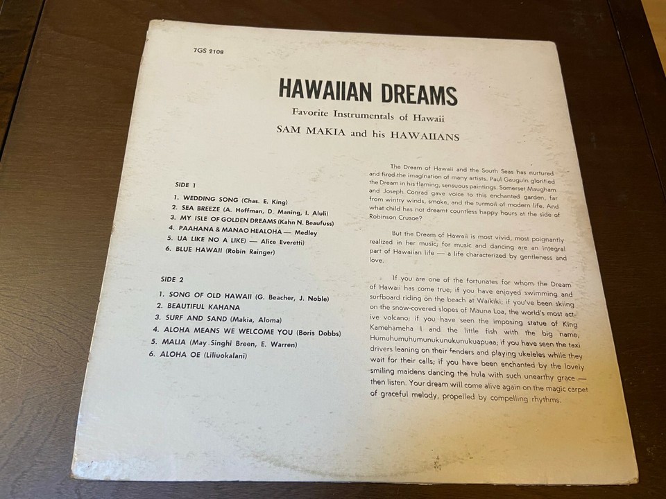 Hawaiian Dreams~Sam Makia and his Hawaiians~VG+~World Exotic Forum ...