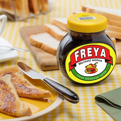 Personalised Customised MARMITE Bottle Sticker Wrapper Jar Label Gift ...