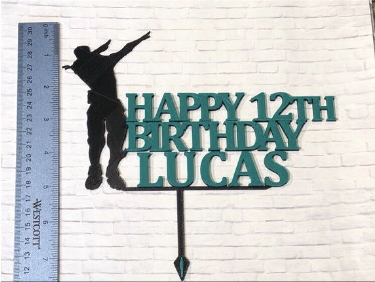 Floss Silhouette Fort Celebration Nite Custom Cake Topper Video Game ...