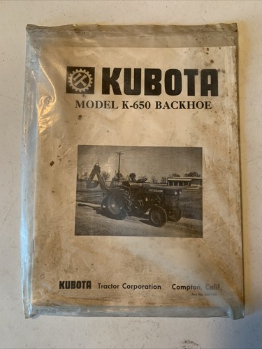 Kubota Model K-650 Backhoe | eBay