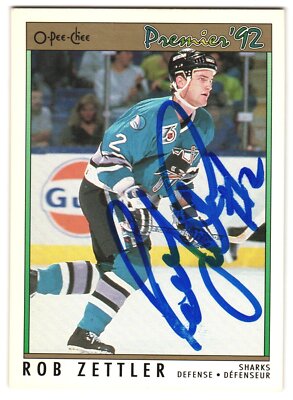 Rob Zettler Autographed 1991 O-Pee-Chee Premier Card #21 San Jose ...