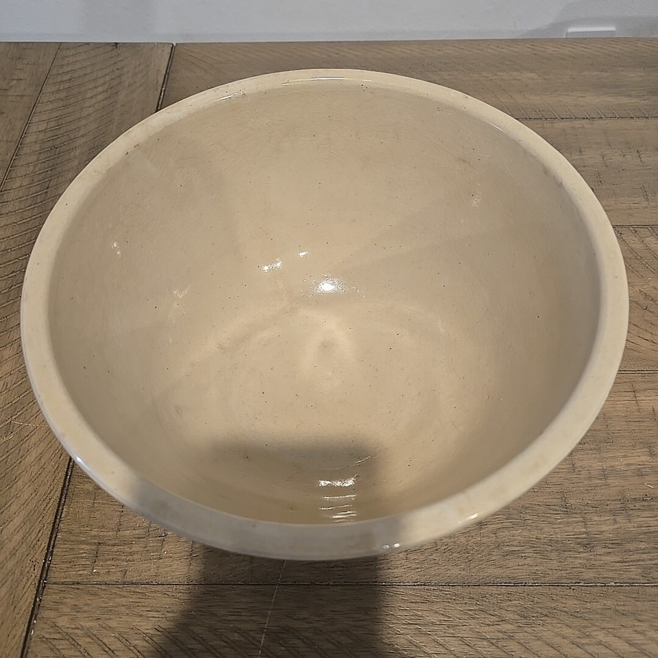 RARE Vtg Large Mixing Bowl Red Wing Grey Line Sponge Band Stoneware 11 ...