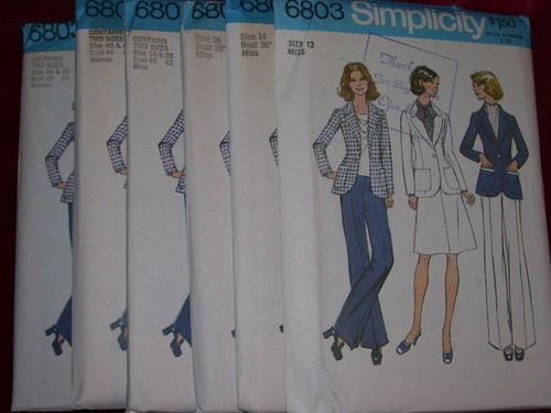 🌹UNCIRCULATED 1974 SIMPLICITY #6803-LADIES JACKET-PANTS & SKIRT PATTERN ...