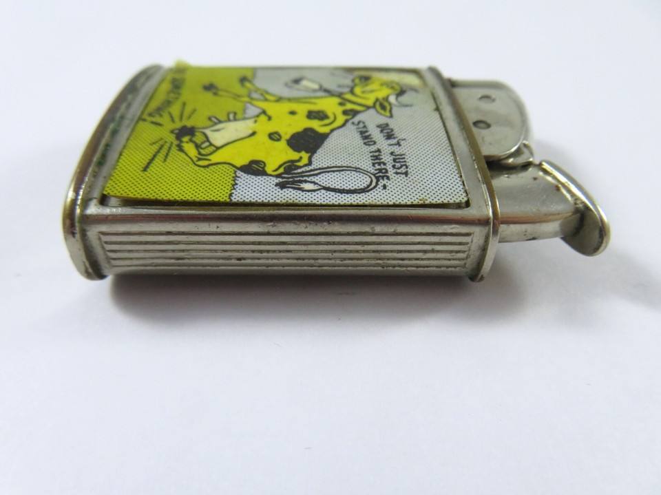 Vintage Evans Pocket Lighter Novelty Cow Cartoon Illustration Udder ...