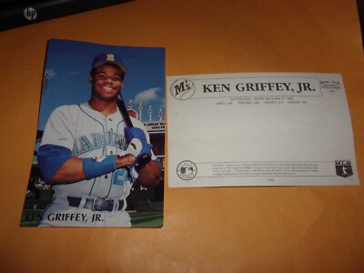 1992 Barry Colla Postcard Size Photo KEN GRIFFEY JR, Seattle Mariners ...
