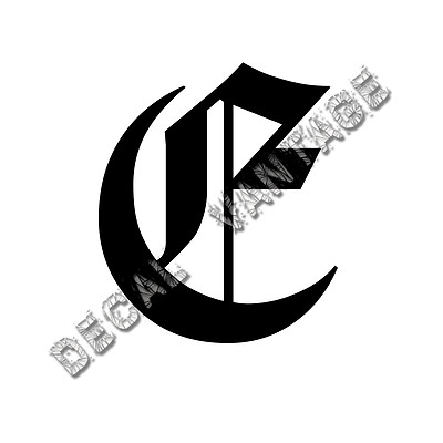 Old English E Letter Initial Vinyl Sticker Decal Font Diploma Choose ...