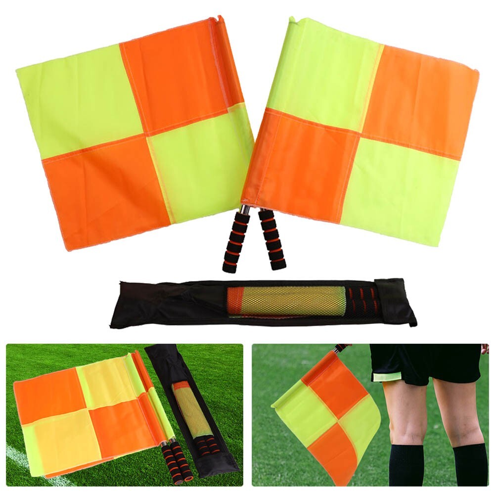 1 Set Soccer Referee Flags Football Linesman Flags Sports Game Referee Equipmen | eBay